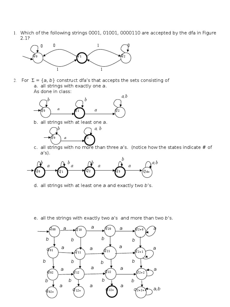 EXTRA Flta Dfa Questions | PDF | String (Computer Science) | Theory Of ...