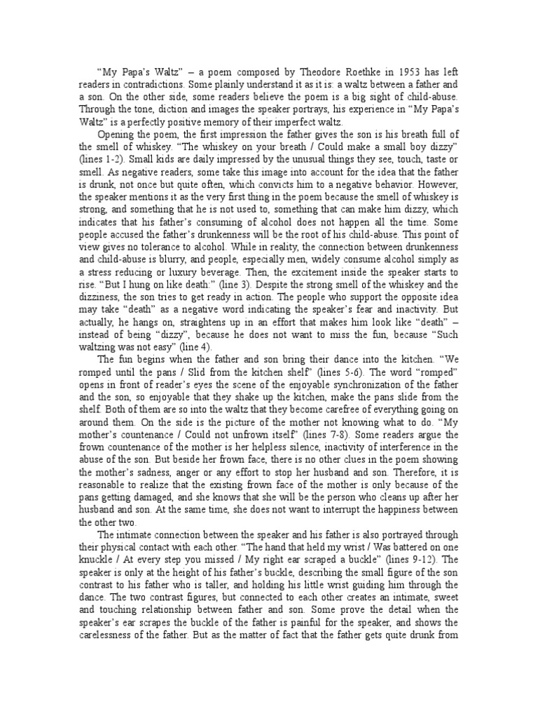 My Papa's Waltz | PDF