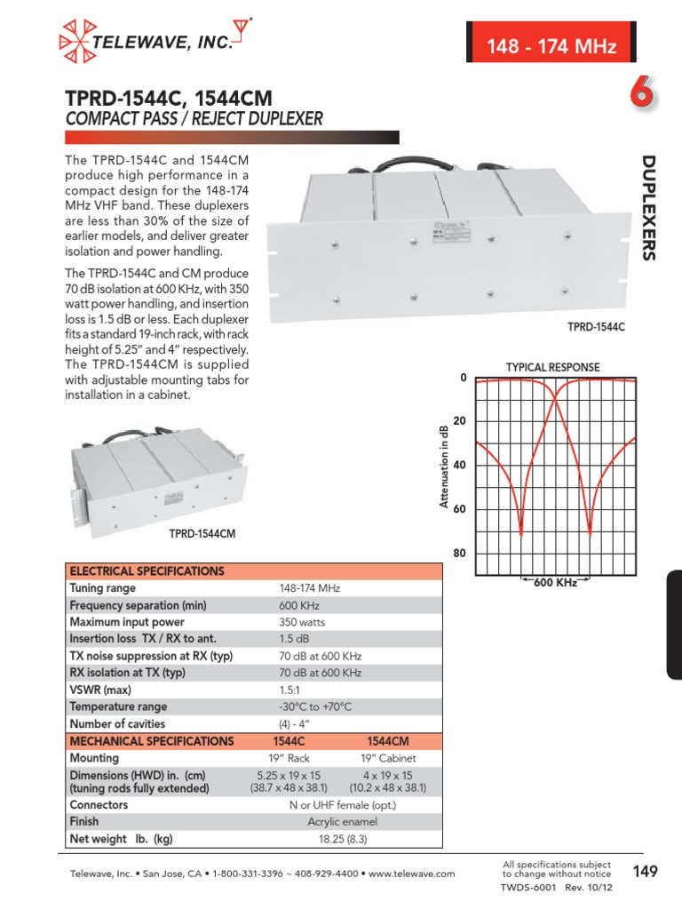 Telewave - Catalog - 30 151 PDF | PDF | Technology & Engineering