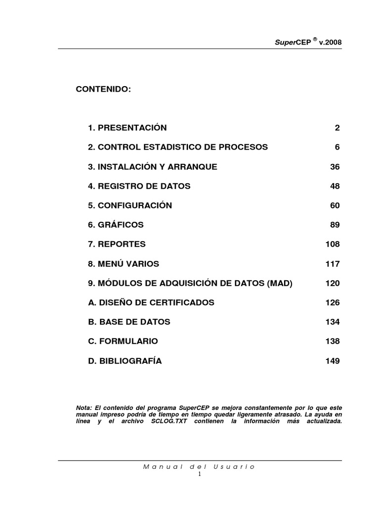 Super Cep 2008 | PDF | Calidad (comercial) | Estadísticas