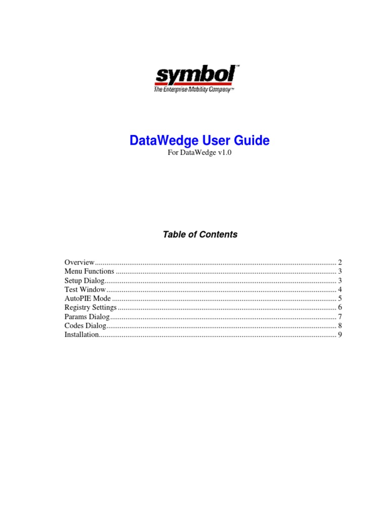 DataWedge User Guide PDF | PDF | Barcode | Universal Product Code