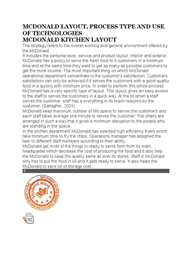 Mcdonald Layout | Download Free PDF | Warehouse | Point Of Sale