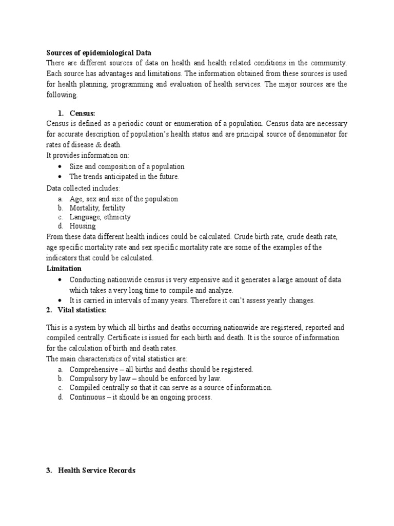 Sources of Epidemiological Data | PDF | Hiv/Aids | Epidemiology