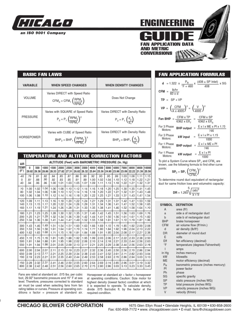 Engineering Guide-Fans Blower | PDF | Horsepower | Units Of Measurement