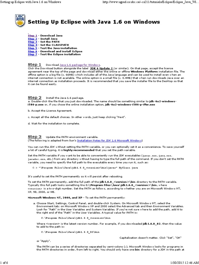 Setting Up Eclipse With Java 1 | PDF | Java (Programming Language) | Command Line Interface