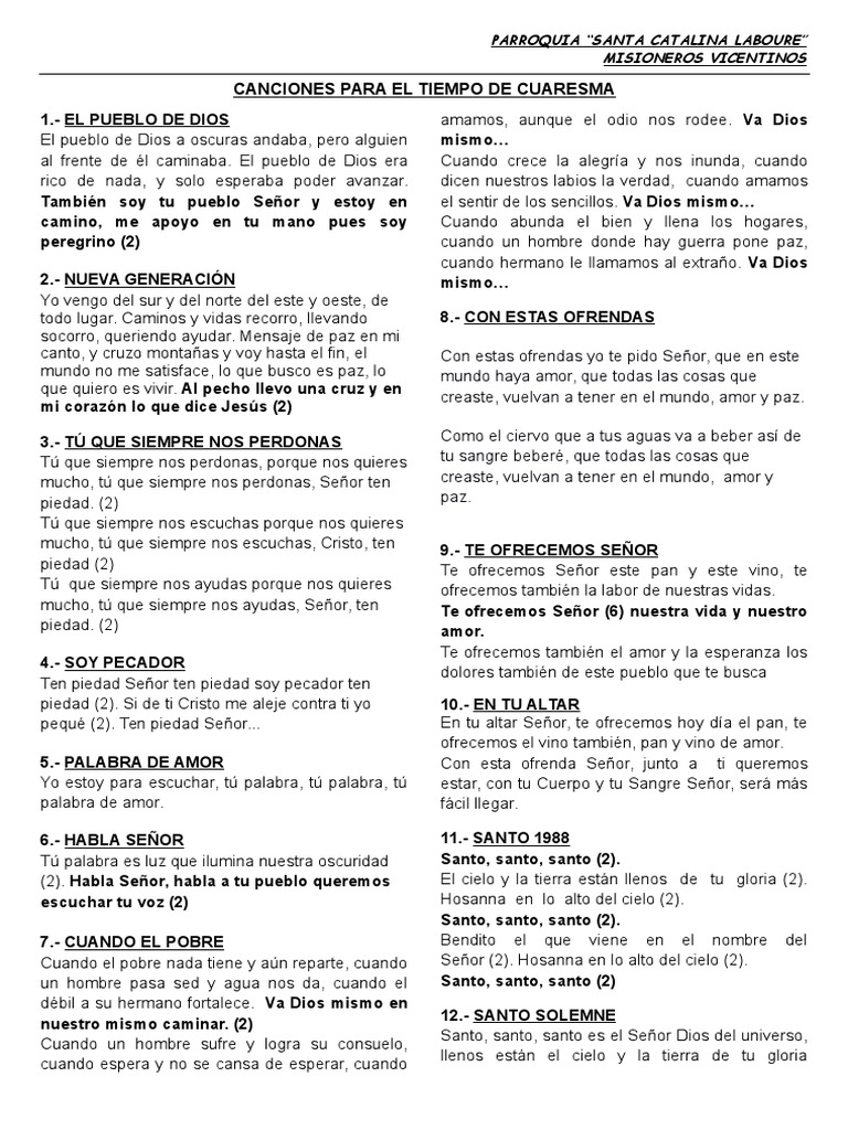 Canciones para Cuaresma | eucaristía | Cristo (título)