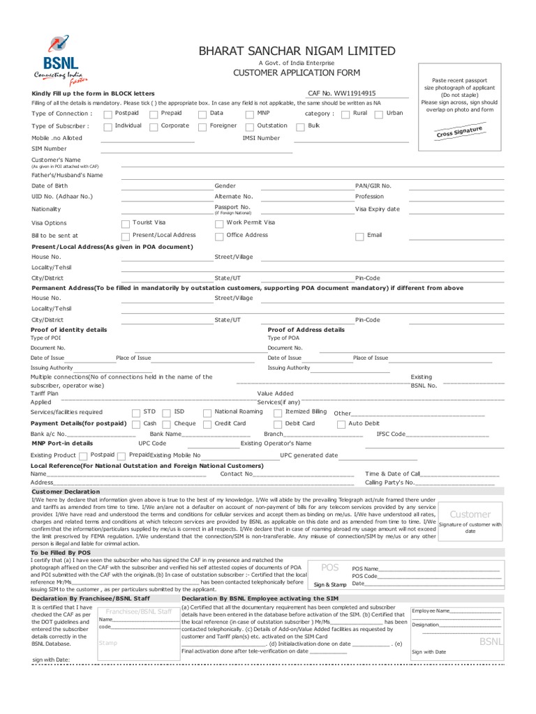 Caf | Identity Document | Subscriber Identity Module