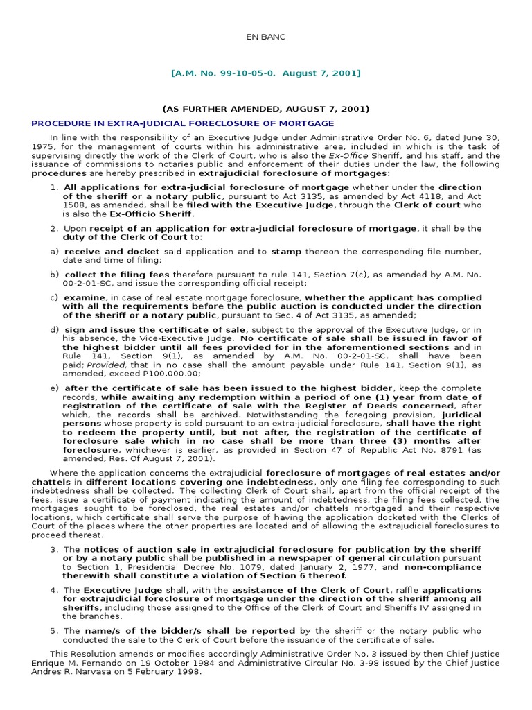 Judicial and Extra Judicial Foreclosure of Mortgage | PDF | Foreclosure ...
