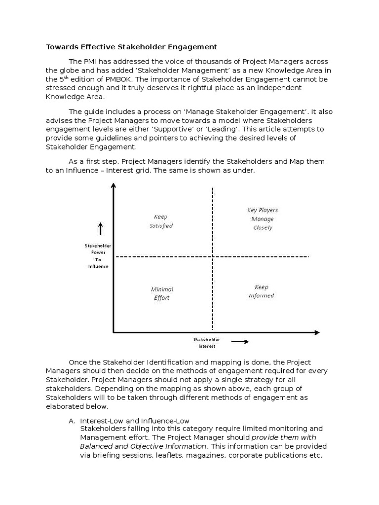 Towards Effective Stakeholder Engagement | PDF | Stakeholder (Corporate ...