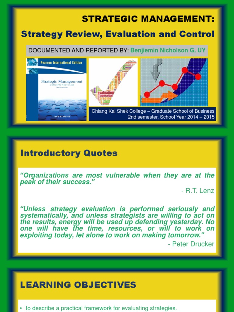 Strategy Review, Evaluation and Control - Hard-Bound Approach | PDF ...