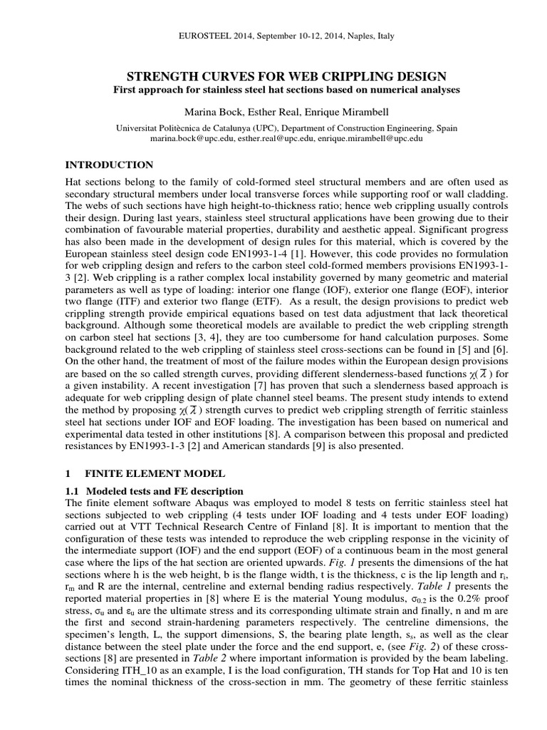 Strength Curves For Web Crippling Design | PDF | Buckling | Strength Of ...