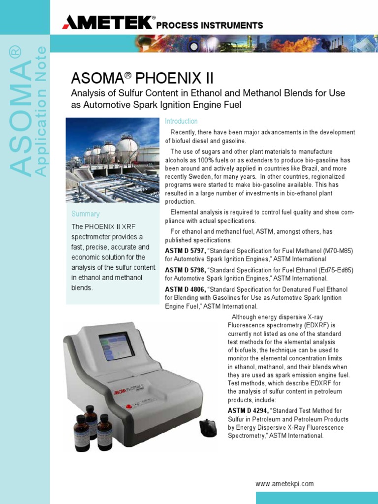 Asoma Phoenix Instruments | PDF | Biofuel | Ethanol