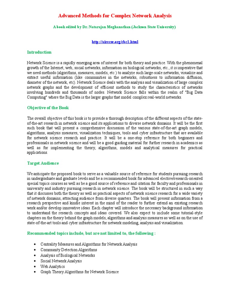 Advanced Methods For Complex Network Analysis | PDF | Social Network ...