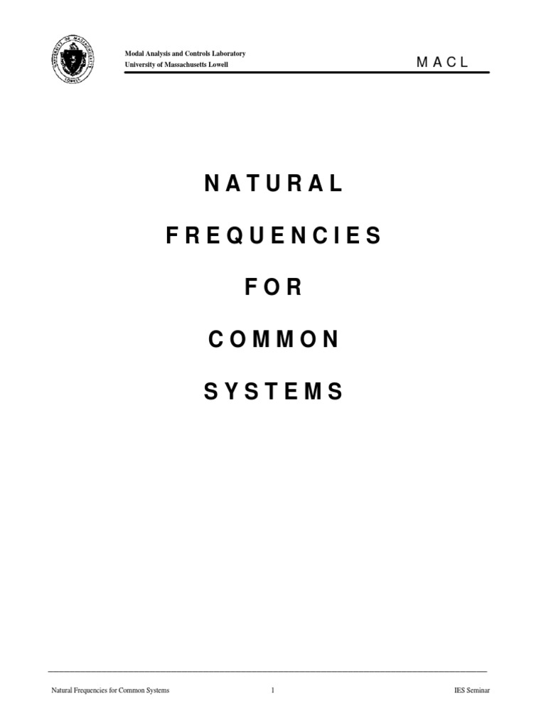 Natural Frequencies For Common Systems | PDF | Beam (Structure) | Physics