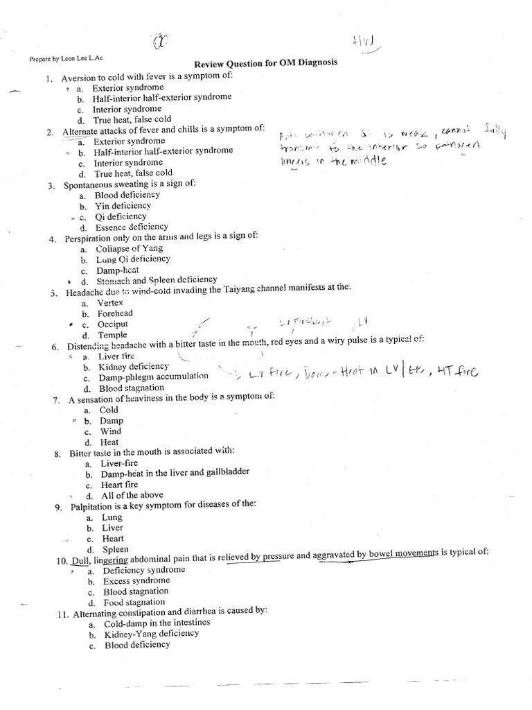 TCM Comprehensive Questions ACE III | PDF