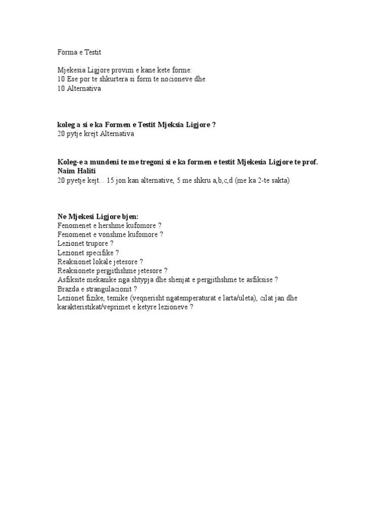 Forma e Testit | PDF