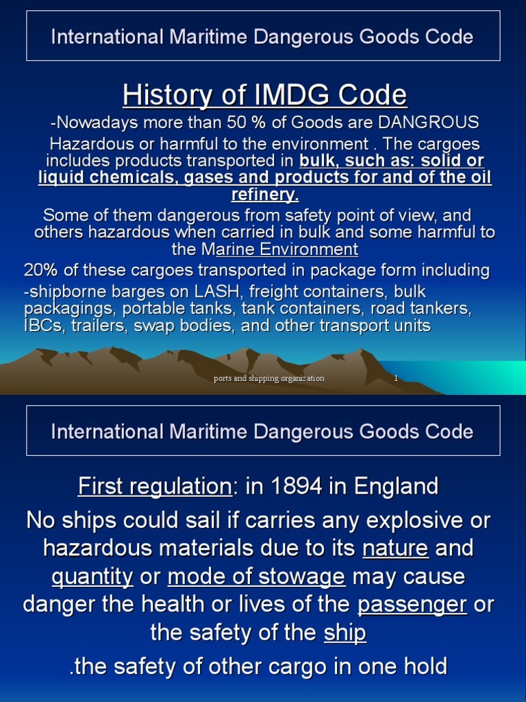 International Maritime Dangerous Goods Code | PDF | Dangerous Goods | Cargo