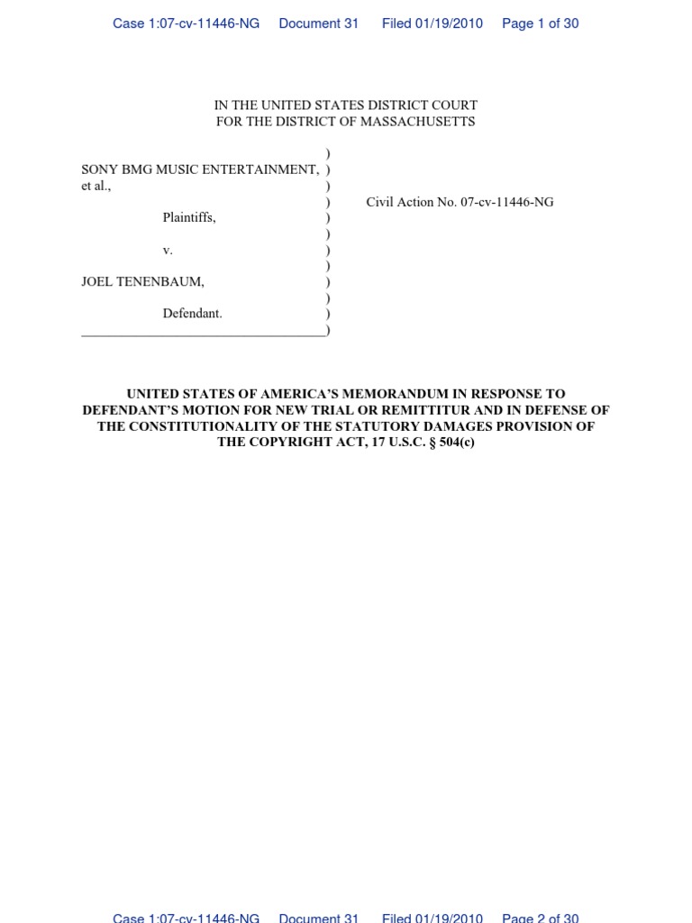 DOJ Tennenbaum Post-Trial Brief | PDF