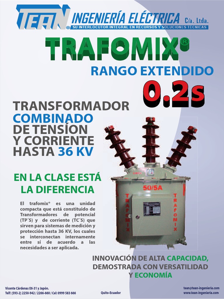 Trafomix Catalogo | PDF | Transformador | Corriente eléctrica