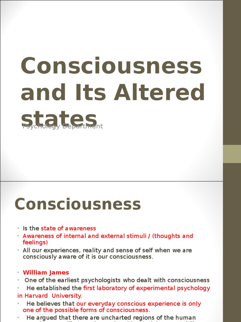 Consciousness and Its Altered States | PDF | Dream | Rapid Eye Movement ...
