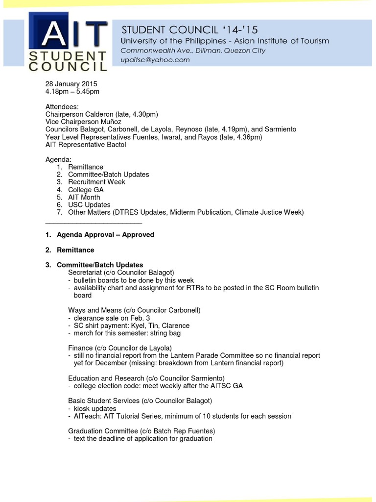 Agenda Approval - Approved 2. Remittance 3. Committee/Batch Updates ...