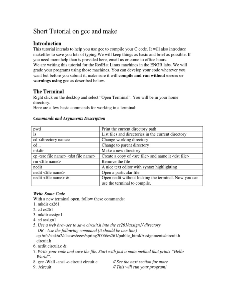 Gcc Tutorial Pdf C Programming Language Compiler