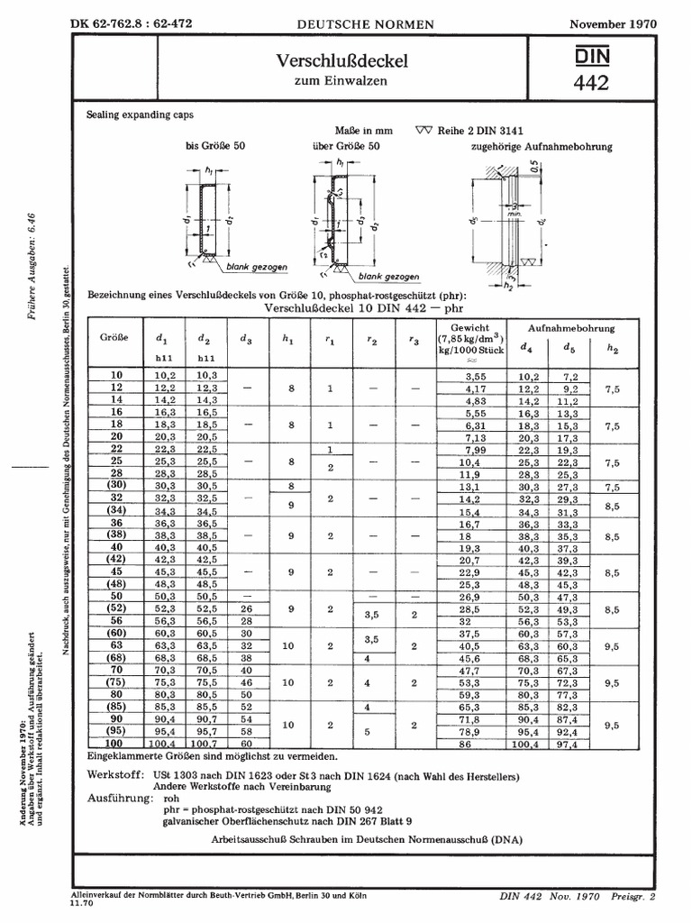 Din 442 1970-11 | PDF