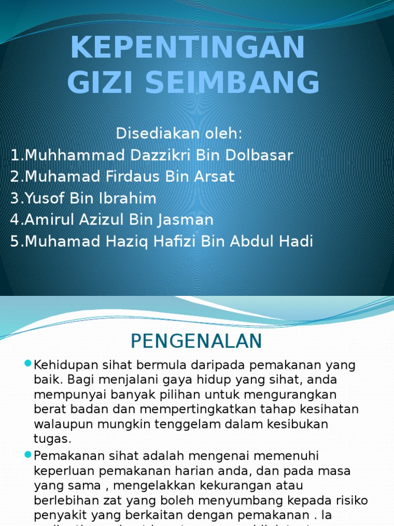 Kepentingan Gizi Seimbang Pdf