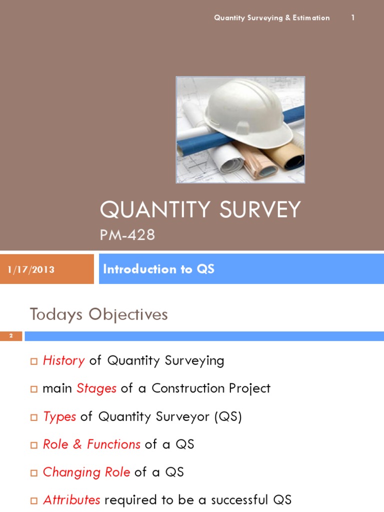 Overview of Quantity Surveying Roles | PDF | General Contractor | Surveying
