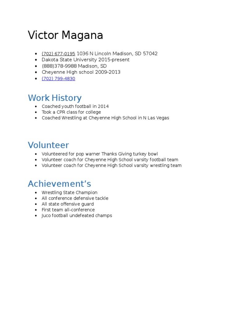 Victor Magana's Athletic Journey | PDF | Career & Growth | Sports ...