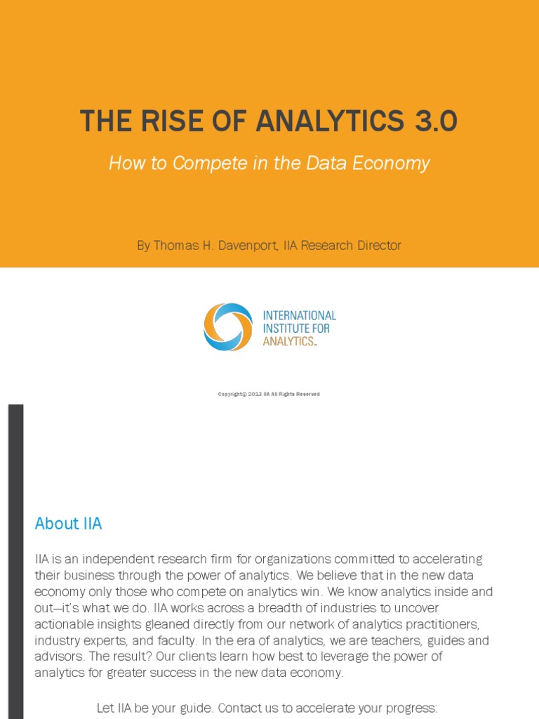 The Rise of Analytics 3.0: How To Compete in The Data Economy | PDF ...