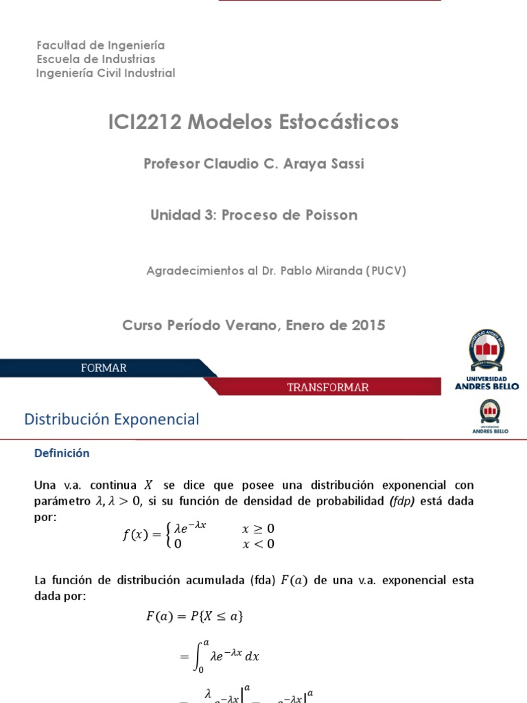Unidad 3 Proceso de Poisson | PDF | Probabilidad | Estadísticas