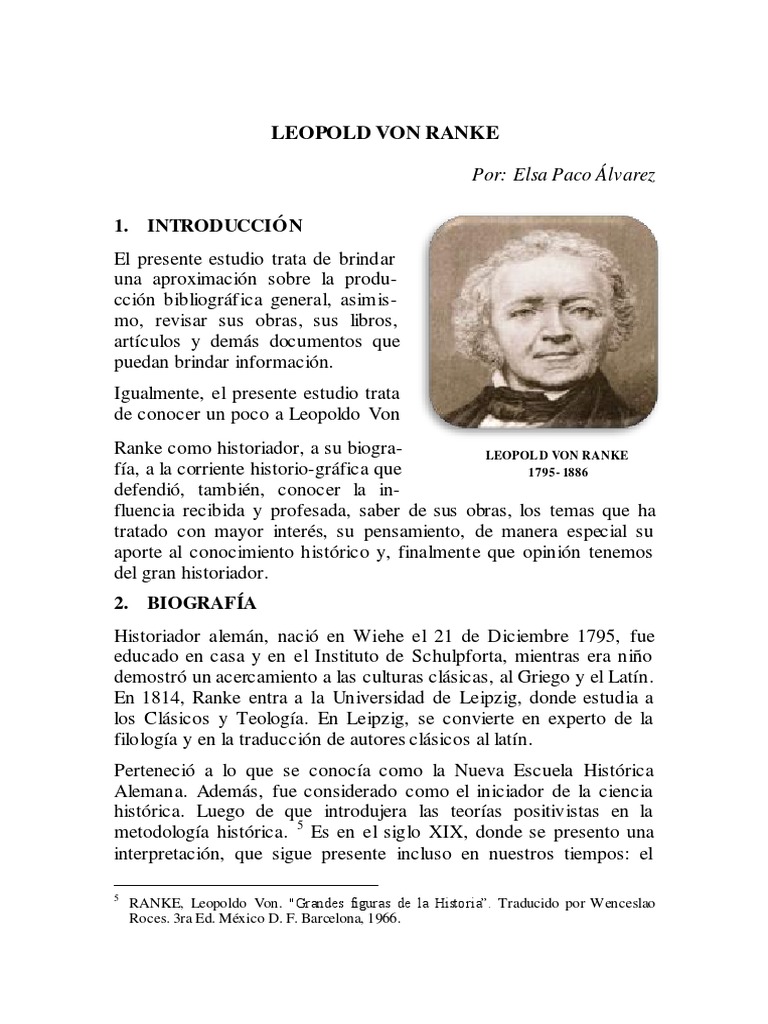 05 Leopold Von Ranke | PDF | Historiografía | Positivismo