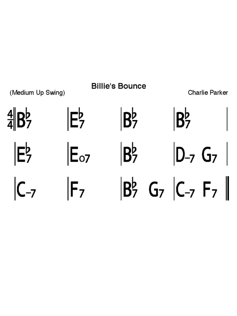 Billie's Bounce Chord Progression Guide | PDF