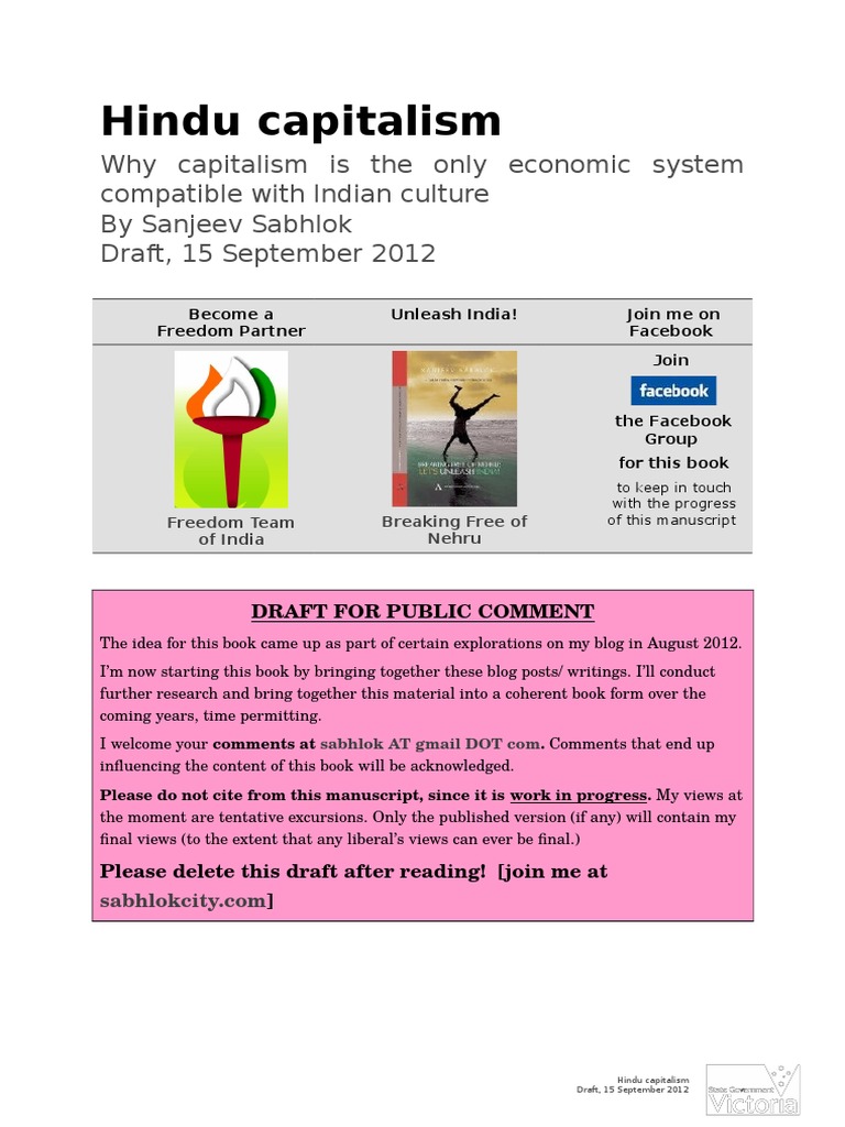 Hindu Capitalism-Why Capitalism Is The Only Economic System Compatible ...