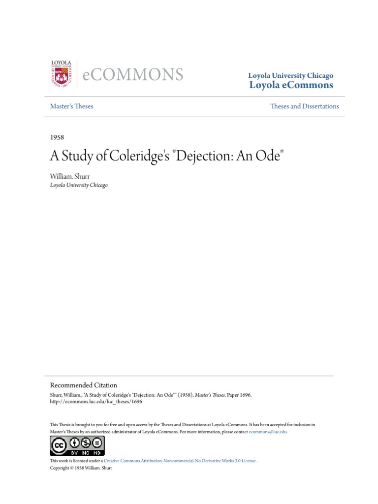 A Study of Coleridges Dejection - An Ode PDF | PDF | Samuel Taylor ...