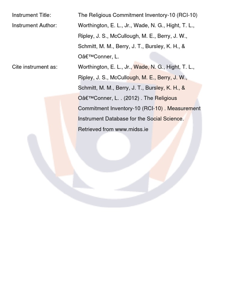 Rci-10 Scoring and Norms | PDF | Standard Deviation | Cognition