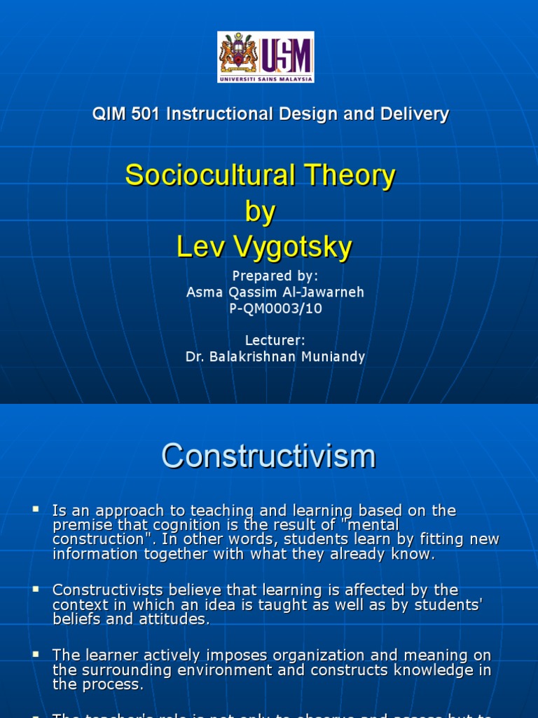 Sociocultural Theory | Constructivism (Philosophy Of Education ...