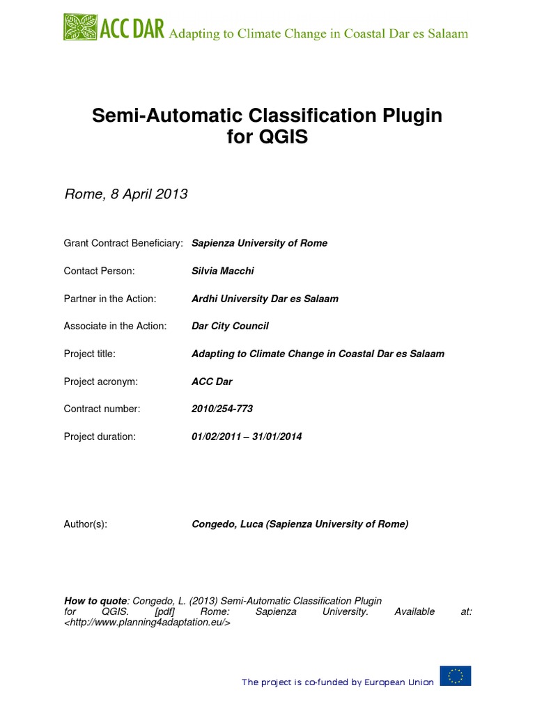 Semi-Automatic Classification Plugin for QGIS | PDF | Statistical ...