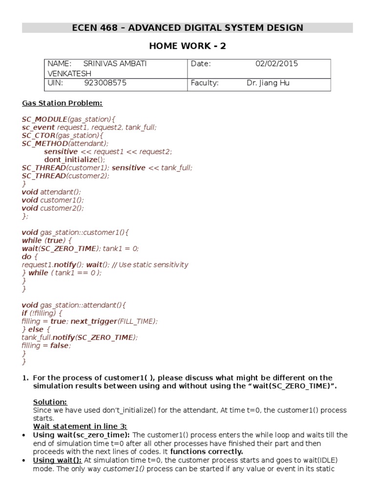 SystemC Code For Gas Station | PDF | Software Development | Software