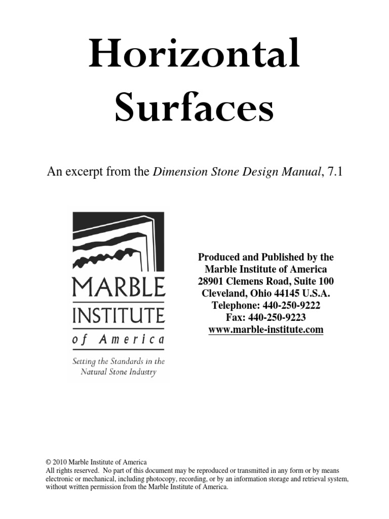 Dimension Stone Design Manual V7 Horizontal Surfaces | PDF | Concrete ...