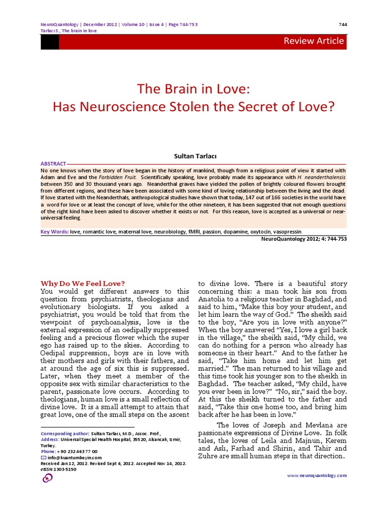 The Brain in Love | PDF | Reward System | Dopamine