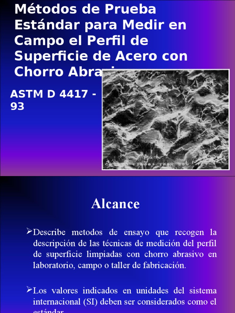 ASTM D4417 Medir de Rugosidad | PDF | Medición | El hombre hace Materiales