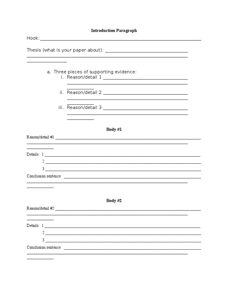 Body Paragraphs Outline | PDF