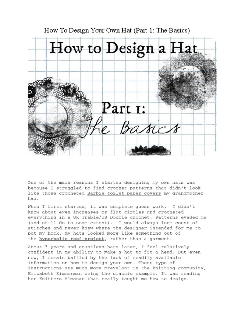 How To Design Your Own Hat | PDF | Crochet | Knitting