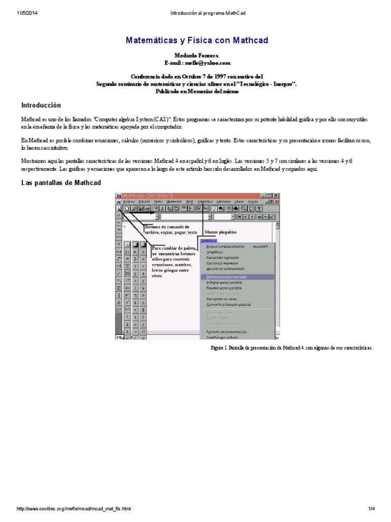 Introducción Al Programa MathCad | Descargar gratis PDF | Enseñanza de ...