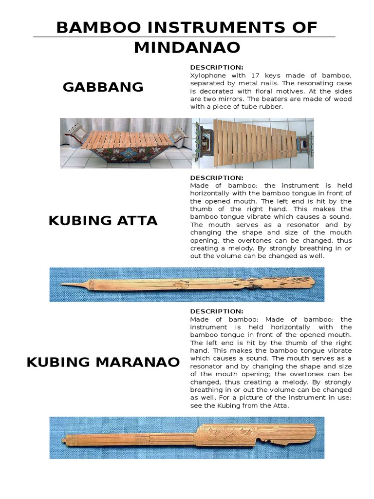 Bamboo Instruments of Mindanao | PDF | Art