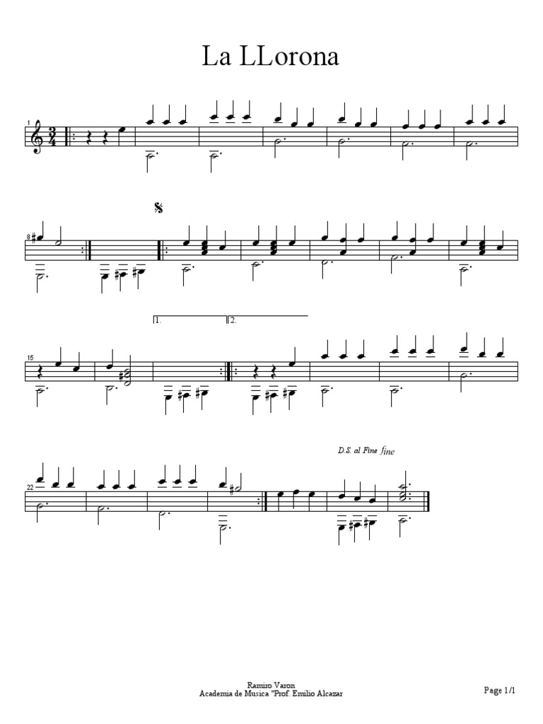 La Llorona Guitarra | PDF