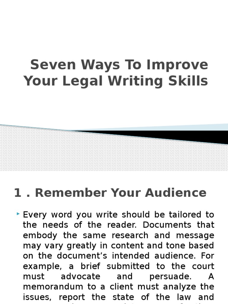 Seven Ways to Improve Your Legal Writing Skills | Semiotics | Communication Seven Ways to Improve Your Legal Writing Skills | Semiotics | Communication