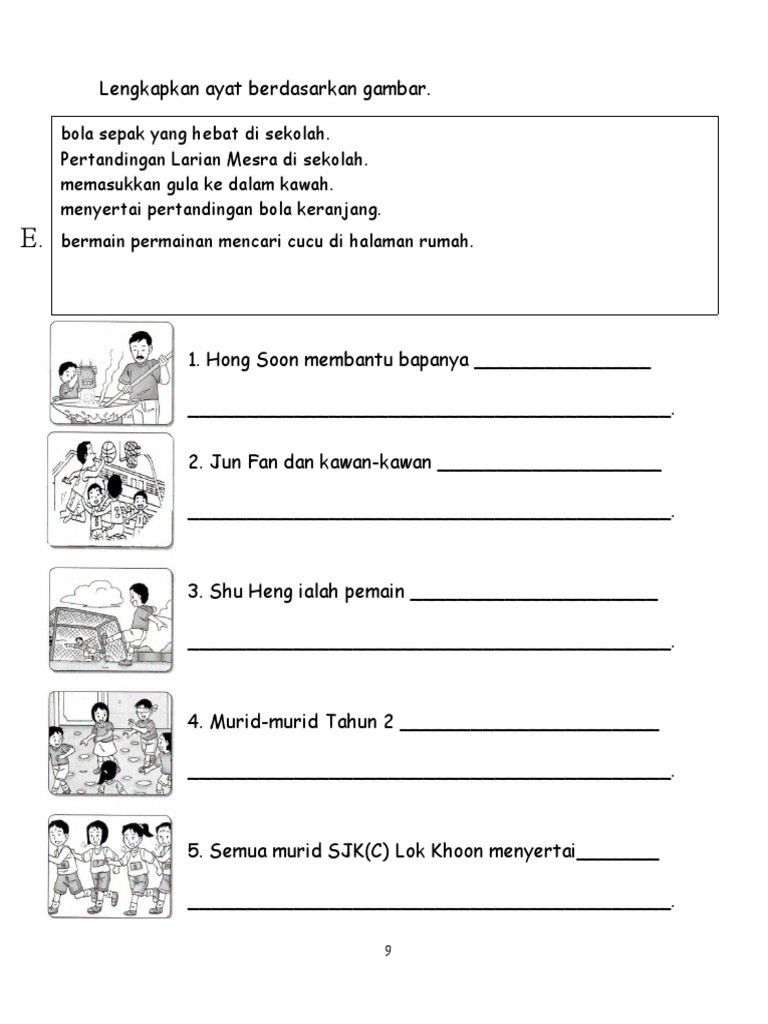 Contoh Soalan Lengkapkan Ayat Berdasarkan Gambar - DominikrilLe
